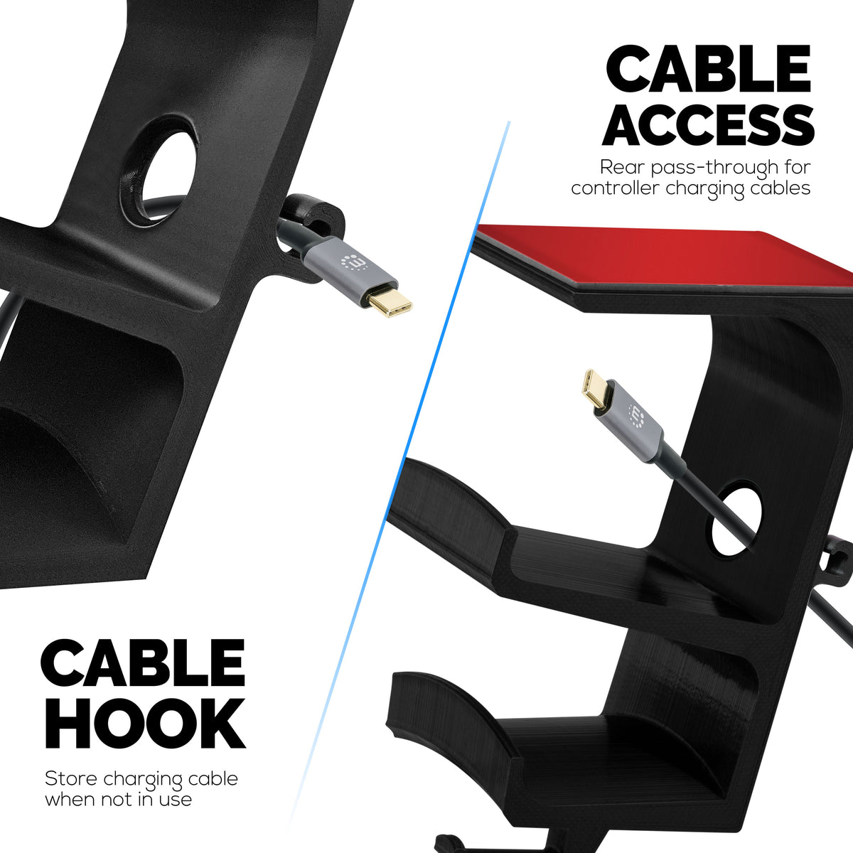 The Vulcan - Under Desk Controller & Headphone Hanger - Adhesive Mount ...