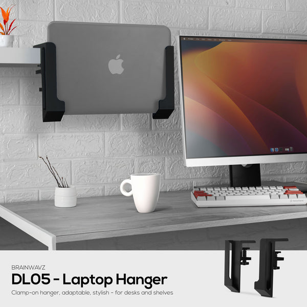 Laptop Holder for Side of Desk, 1.2" / 31mm, Adjustable Width, Ideal f ...