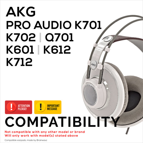 Replacement Earpads for AKG K701, K702, Q701, K601, K612, K712 Headpho - Brainwavz Audio