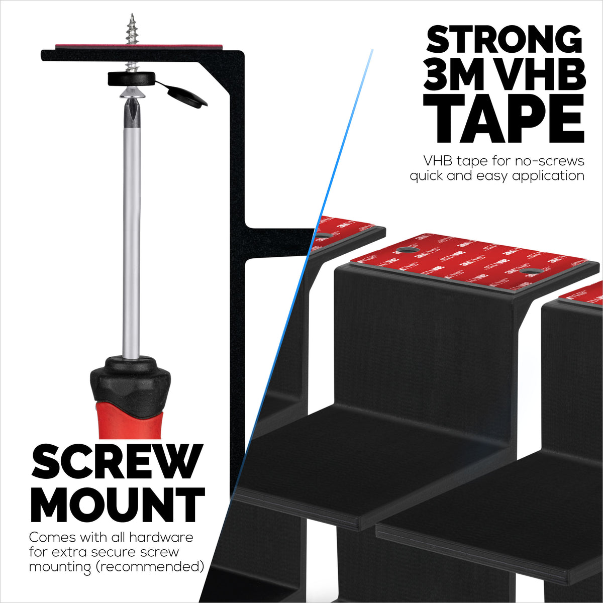 Twin Under Desk Laptop & Device Mount, Adhesive & Screw In, Devices ...