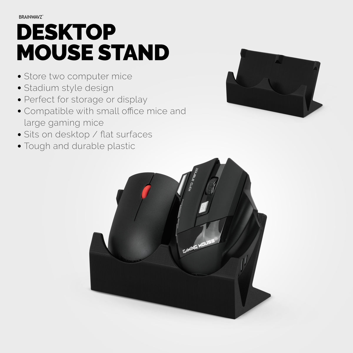 Desktop Dual PC Mouse Stand Holder, Suitable for Small Or Large Gaming ...