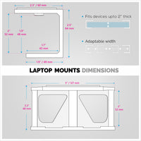Under Desk Laptop Holder Mount Adhesive & Screw In Devices upto 2" for ...