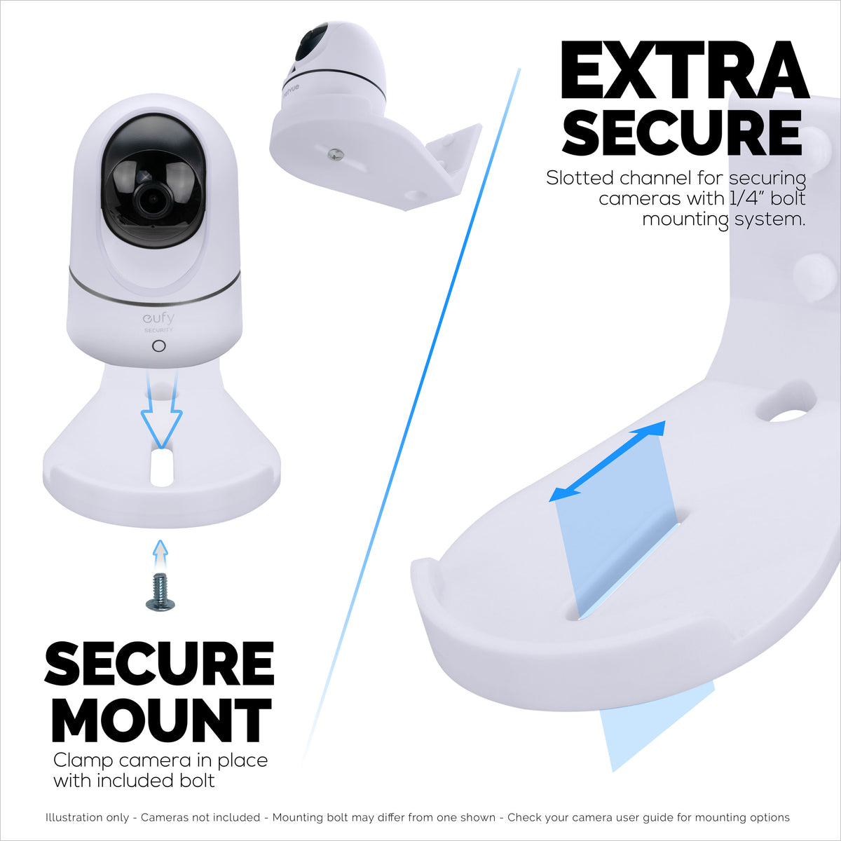 Universal Tilted Camera Wall Mount for Eufy, Wyze, Wansview, Blink, TP ...