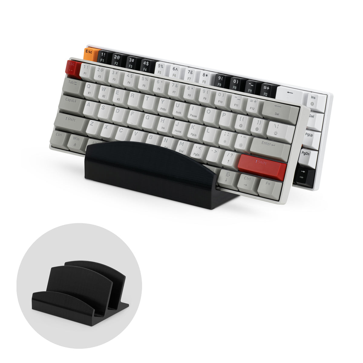 Low Profile Computer Keyboard Desktop Stand- Store Two Keyboards, Full ...