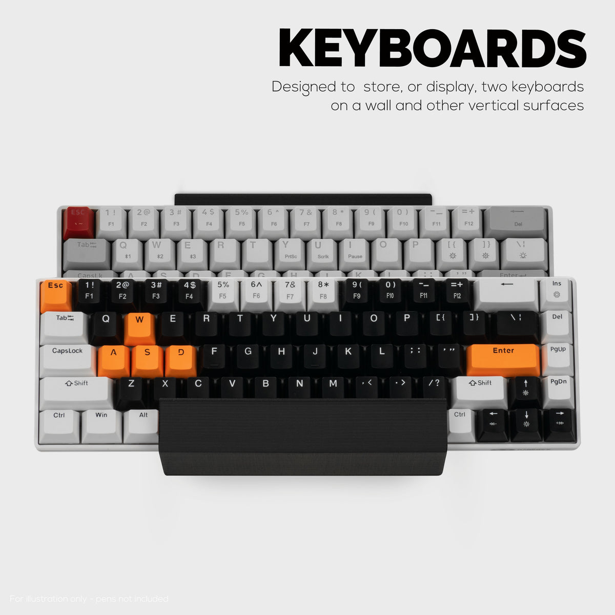 Wall Mounted Dual Keyboard Organizer, Suitable for Small Gaming ...