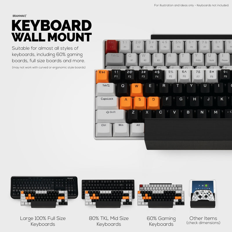 Wall Mounted Dual Keyboard Organizer, Suitable for Small Gaming ...