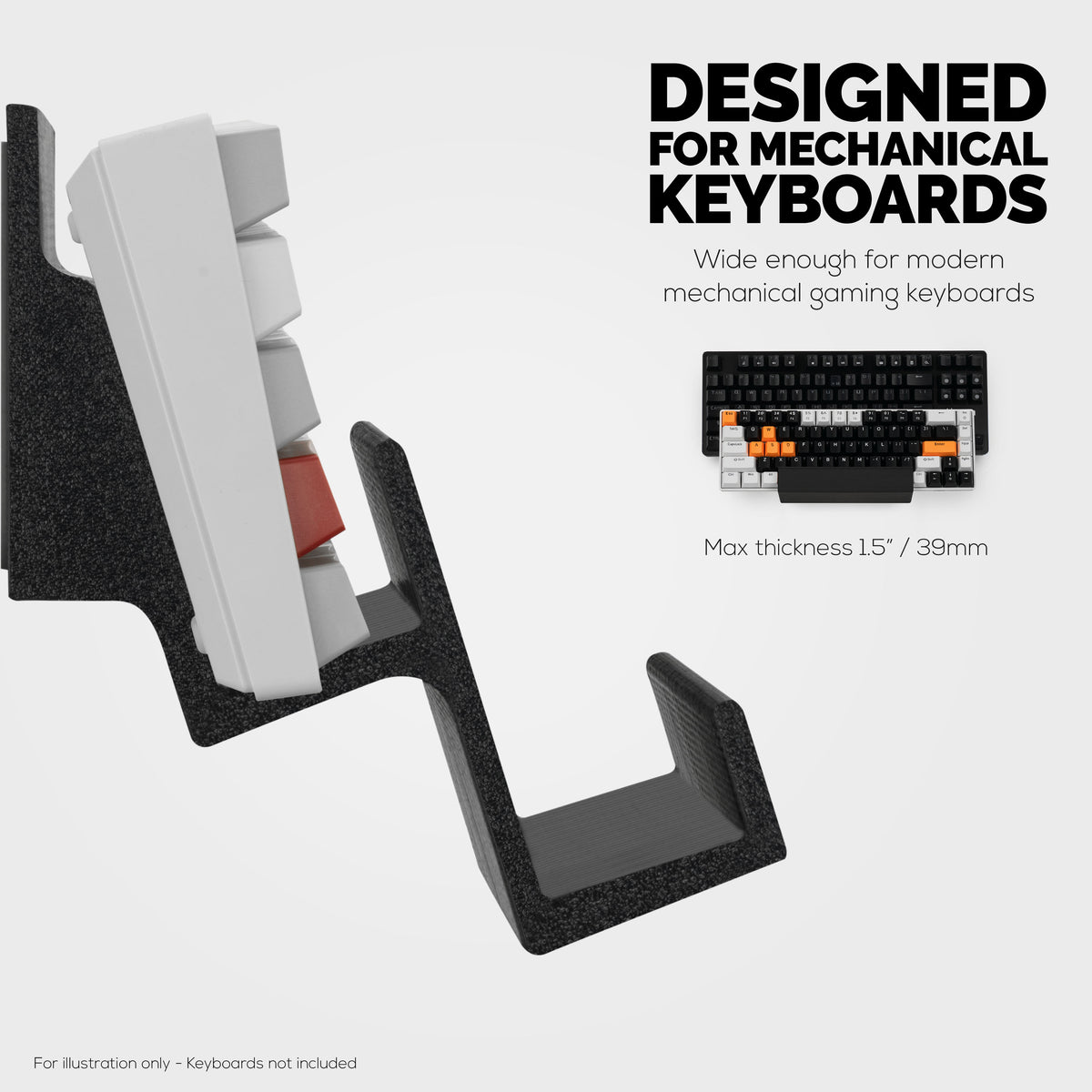 Wall Mounted Dual Keyboard Organizer, Suitable for Small Gaming ...