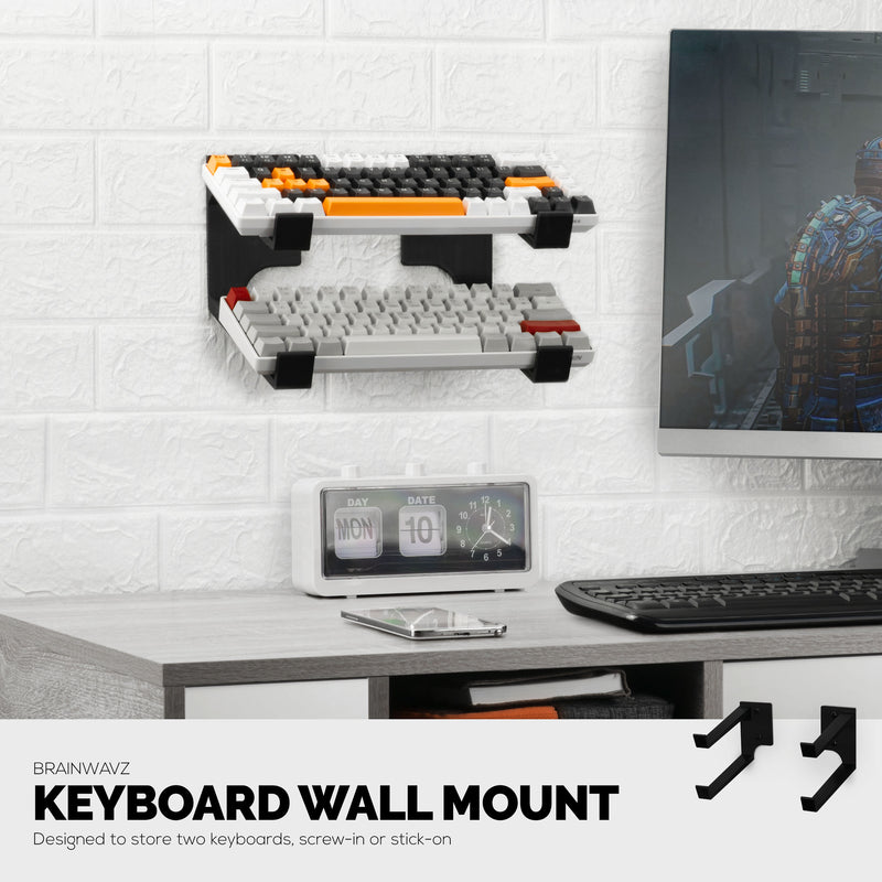 Wall Mounted Dual Keyboard Organizer, Suitable for Small Gaming ...