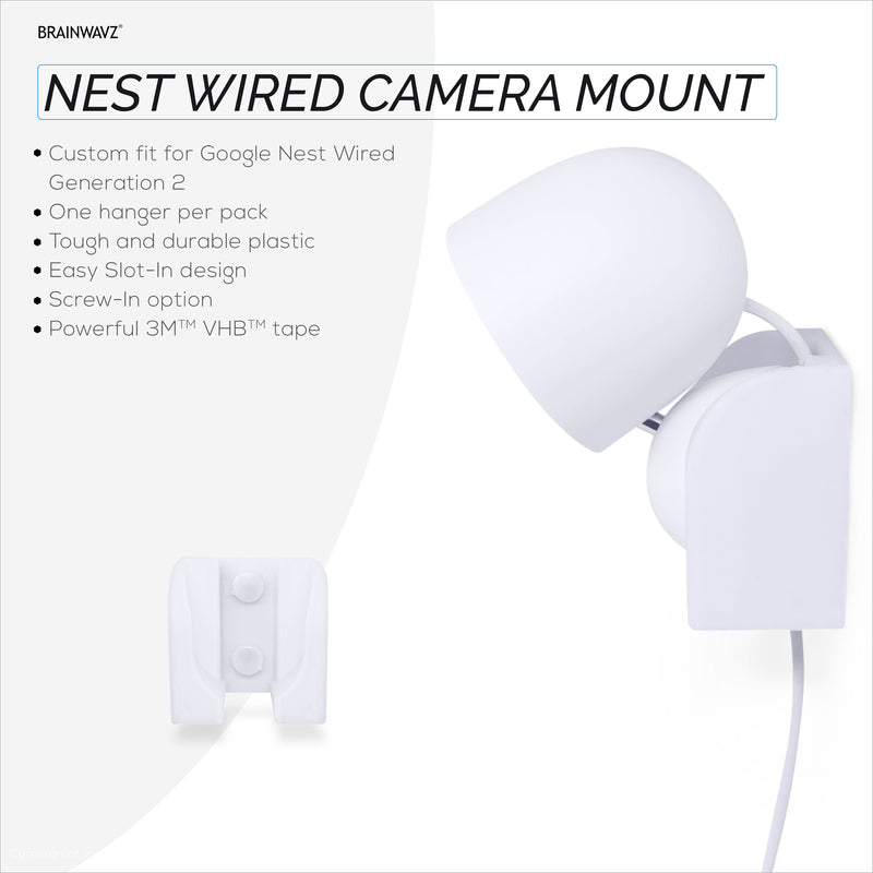 Wall Mount For Google Nest WIRED 2nd Generation Security Camera - Adhe ...