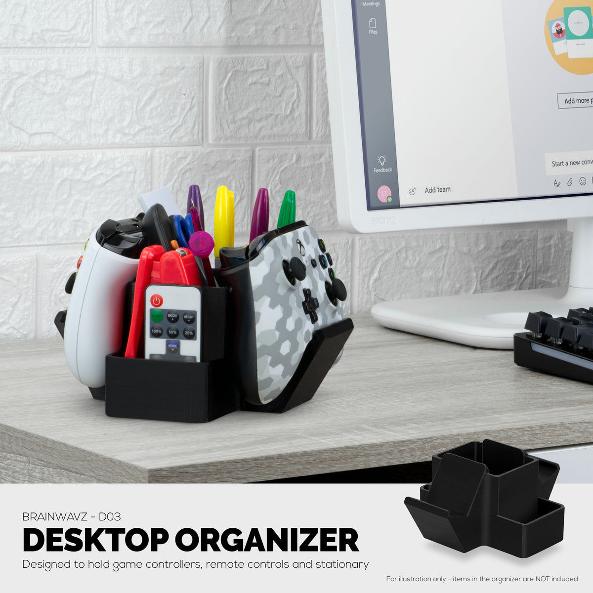 Dual Game Controller & TV Remote Control & Storage Desktop Holder ...