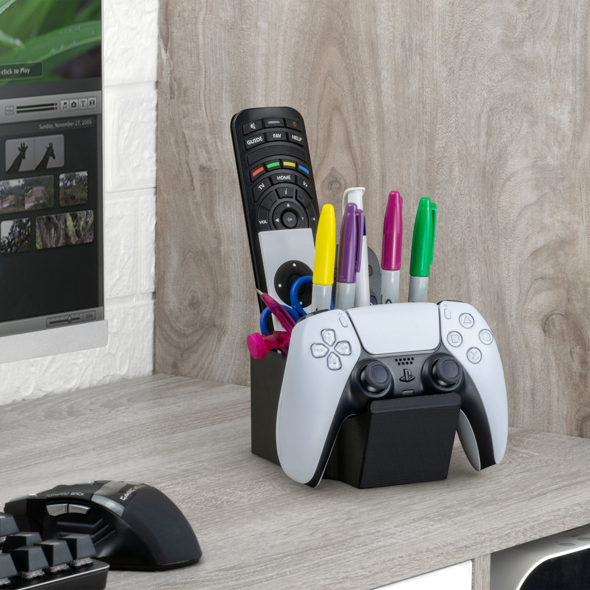 Dual Game Controller & TV Remote Control & Storage Desktop Holder ...