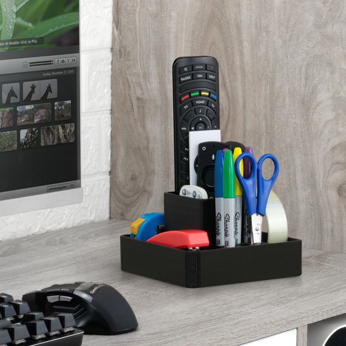Dual Game Controller & TV Remote Control & Storage Desktop Holder ...