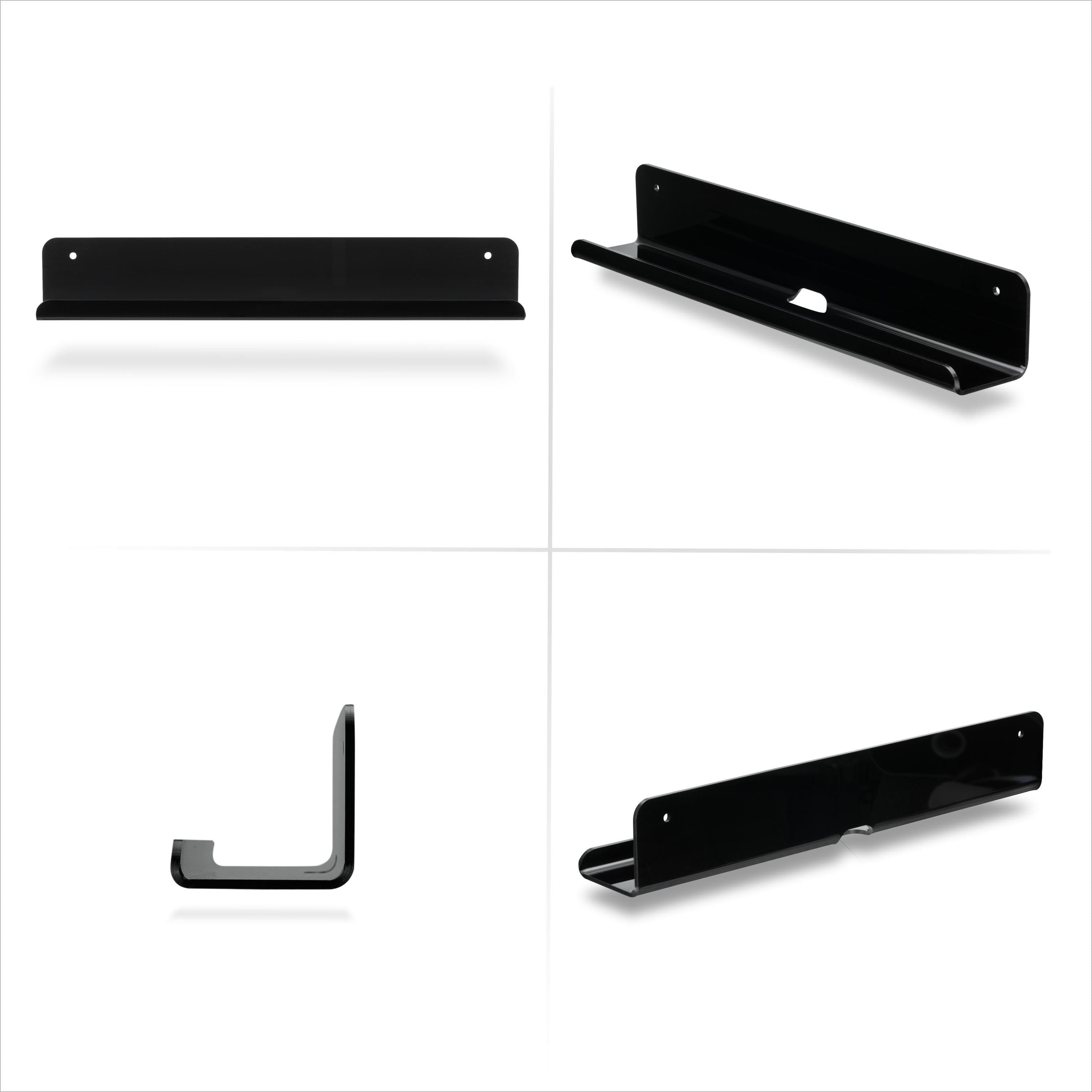 2-Pack 12" Slim Floating Shelf Mount, Adhesive or Screw Mount, for Tab ...