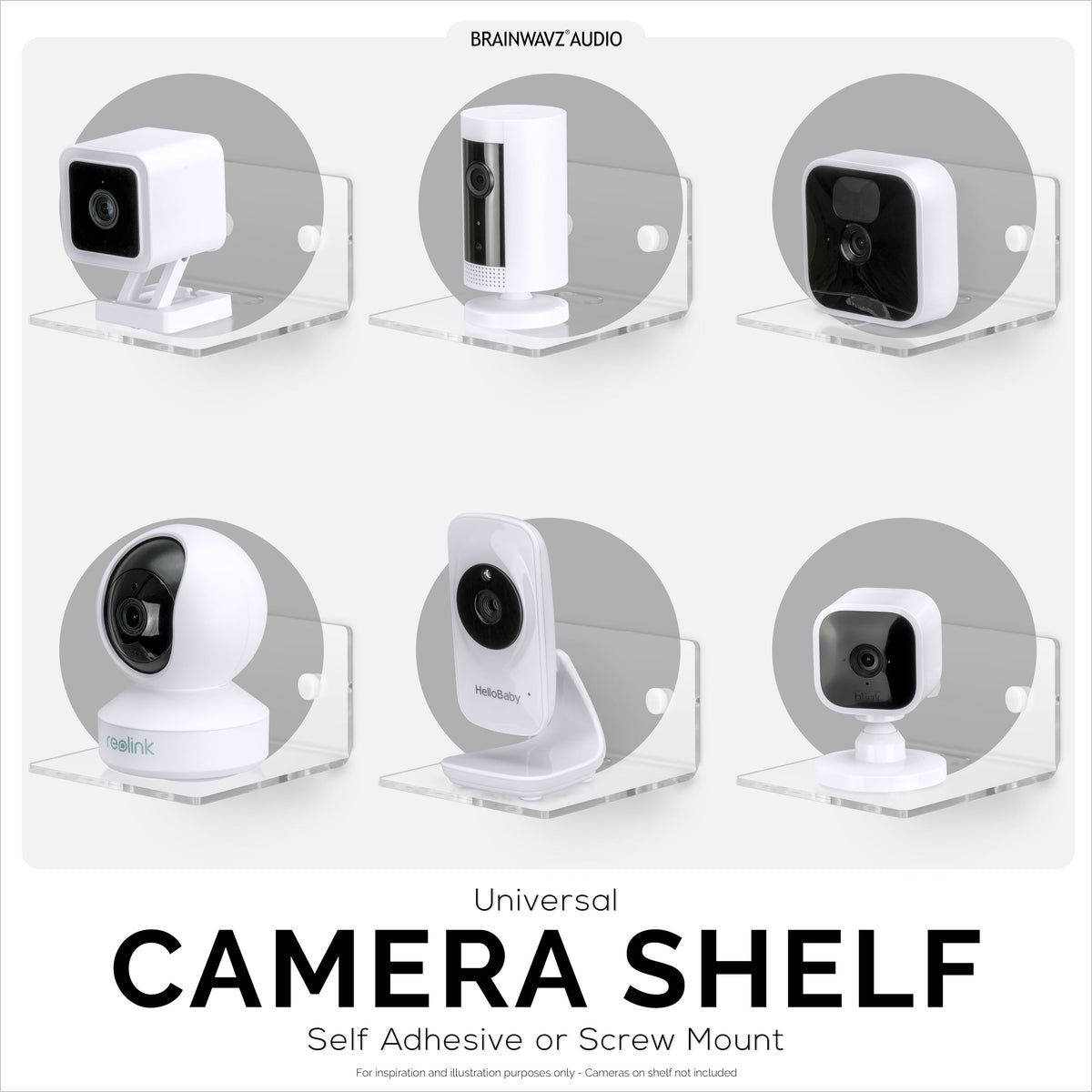 2 Pack 4" Small Wall Mount Shelves for Security Cameras, Baby Monitors ...