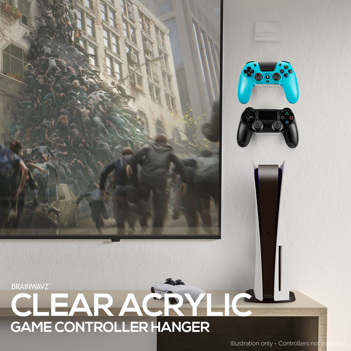 2 Pack Acrylic Game Controller Wall Mount Hanger Holder for XBOX, Play ...