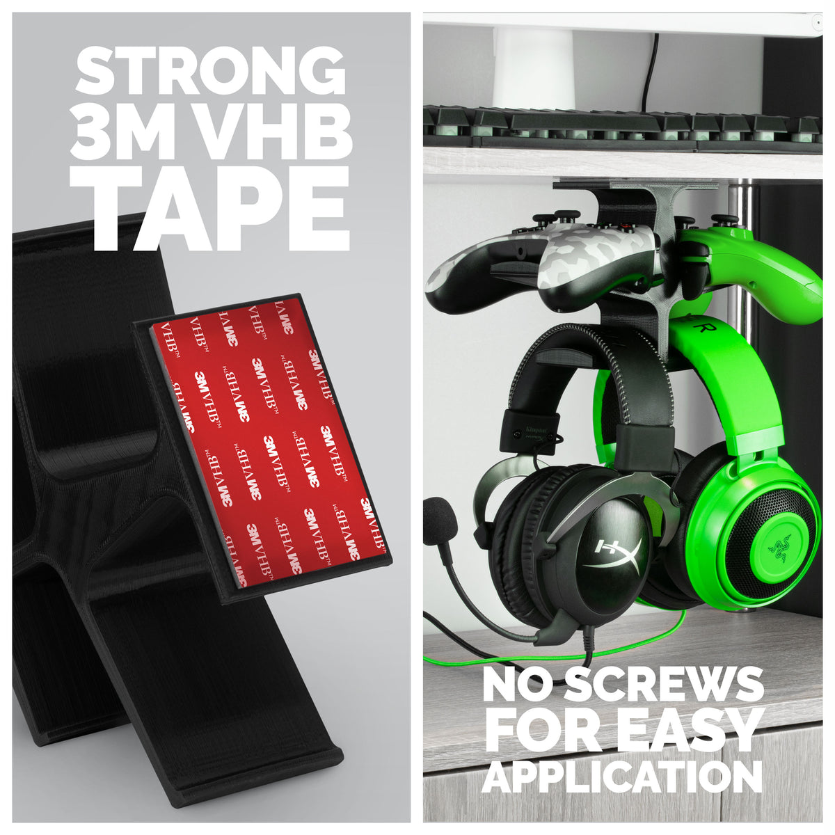 The Anvil - Under Desk / Shelf Dual Gamepad Controller & Dual Headphone ...