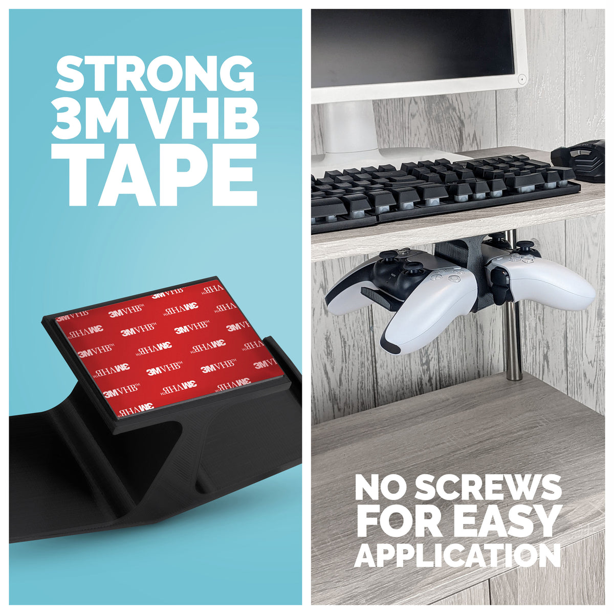 The Dock - Dual Under Desk Game Controller Hanger Mount - Suitable for ...