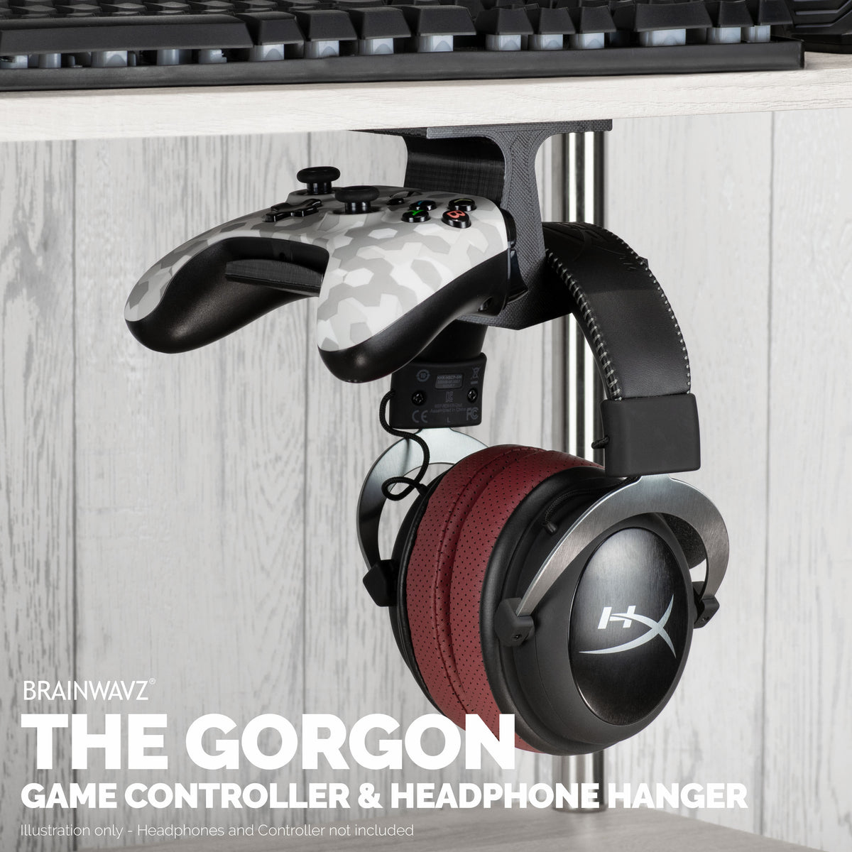The Gorgon - Under Desk Headphone & Game Controller Hanger Mount ...