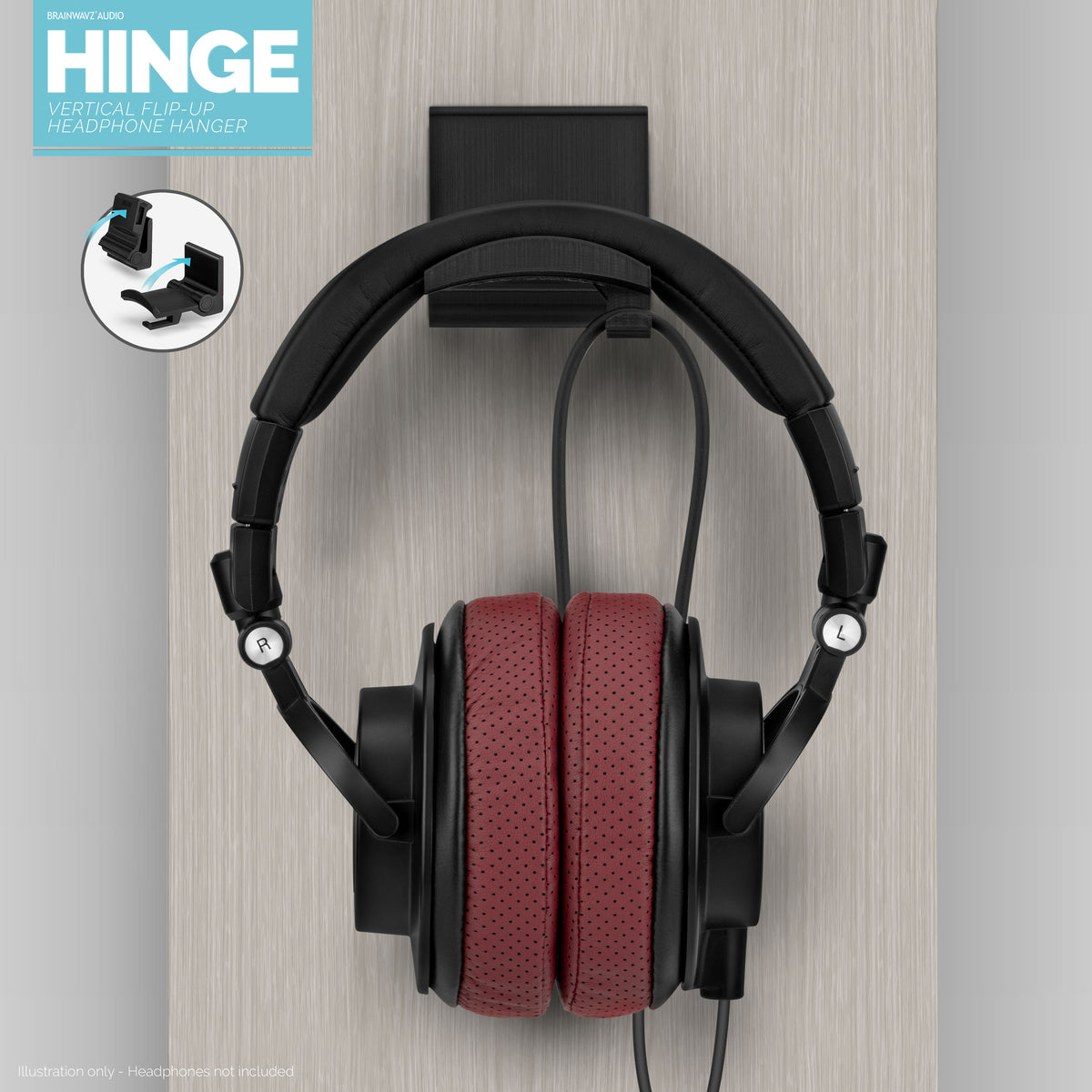 Hinge - Foldable Wall Mounted Headphone Hanger Holder Stand - Brainwavz ...