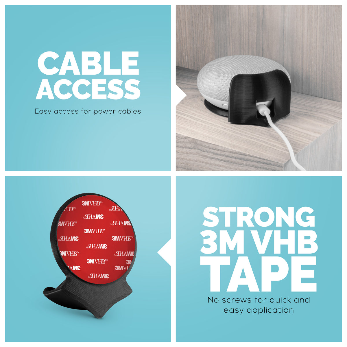 Google Nest Home Mini Stick On Wall Mount - Easy to Install - Brainwavz ...