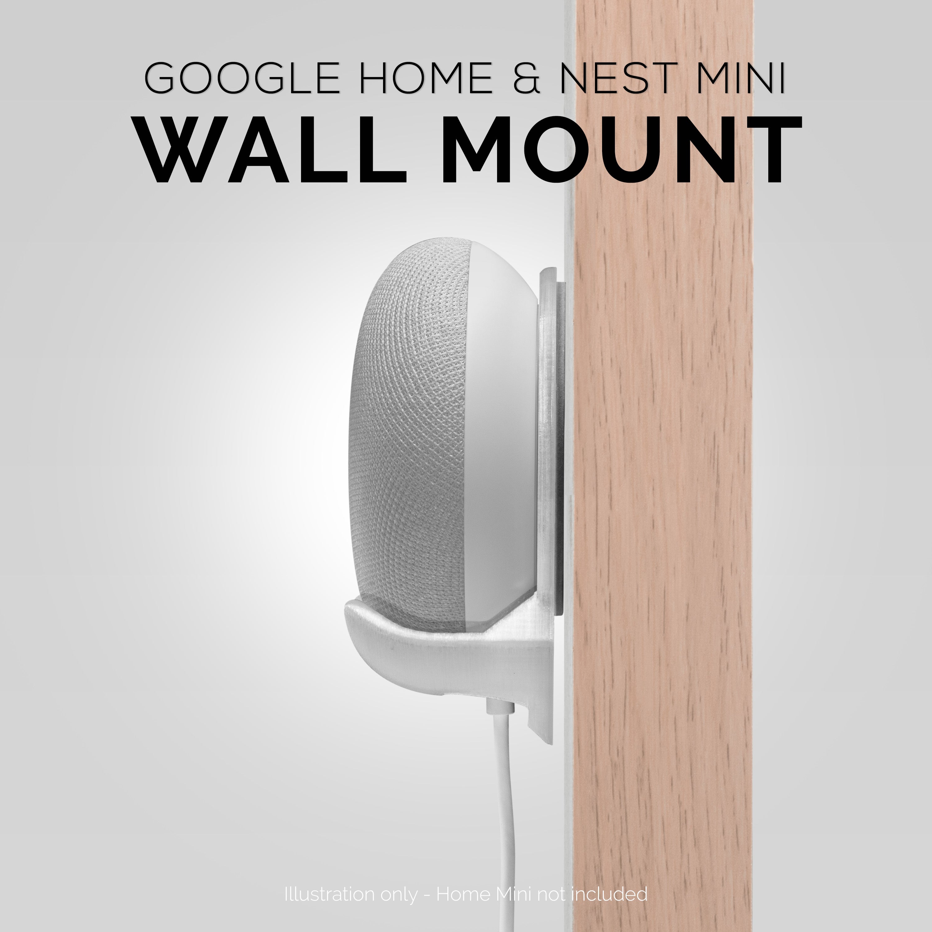 Google Nest Home Mini Stick On Wall Mount - Easy to Install - Brainwavz ...