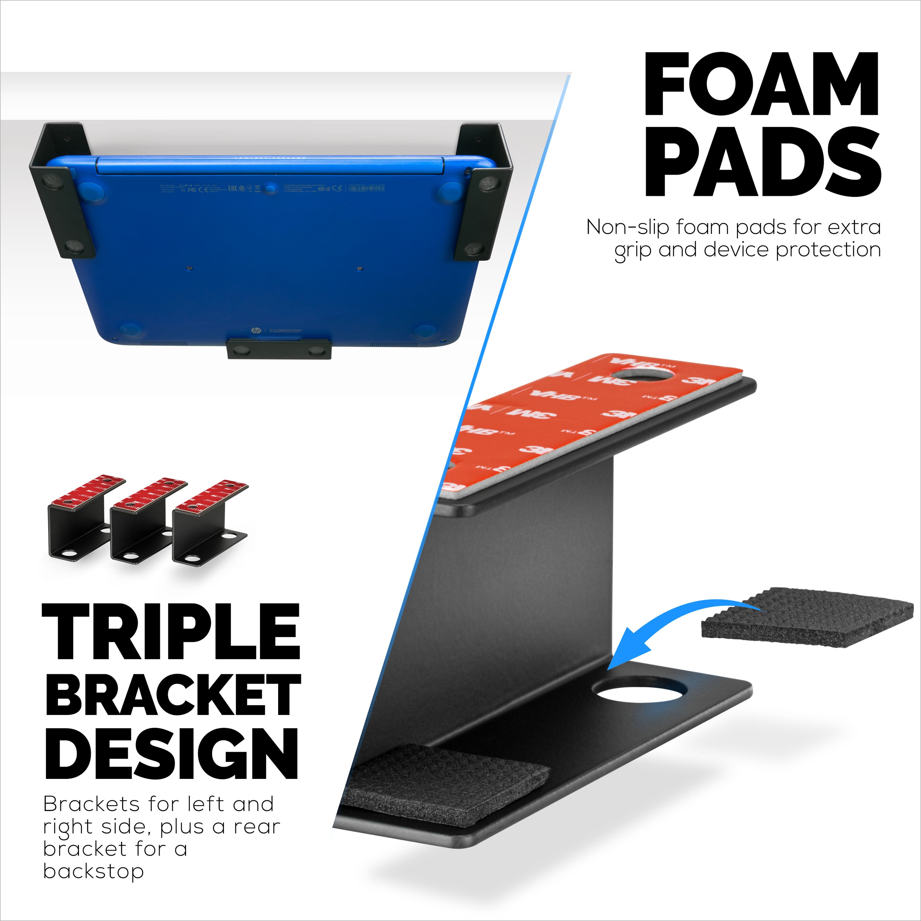 Metal Under Desk Holder Mount- Devices upto 1.8" Thick like Laptops ...