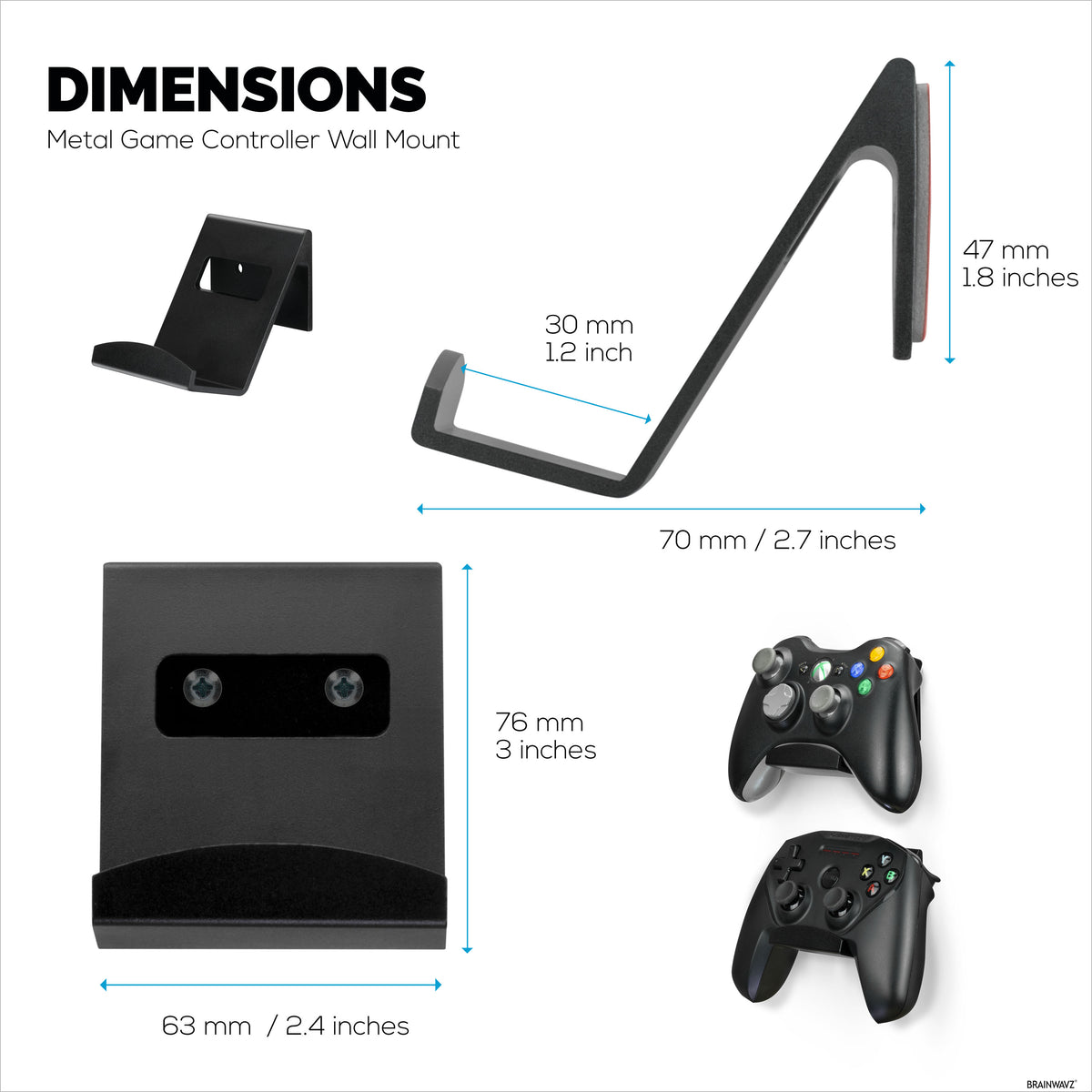 Metal Controller Holder Stand Wall Mount for Xbox, PS5, PS4, PC & More ...