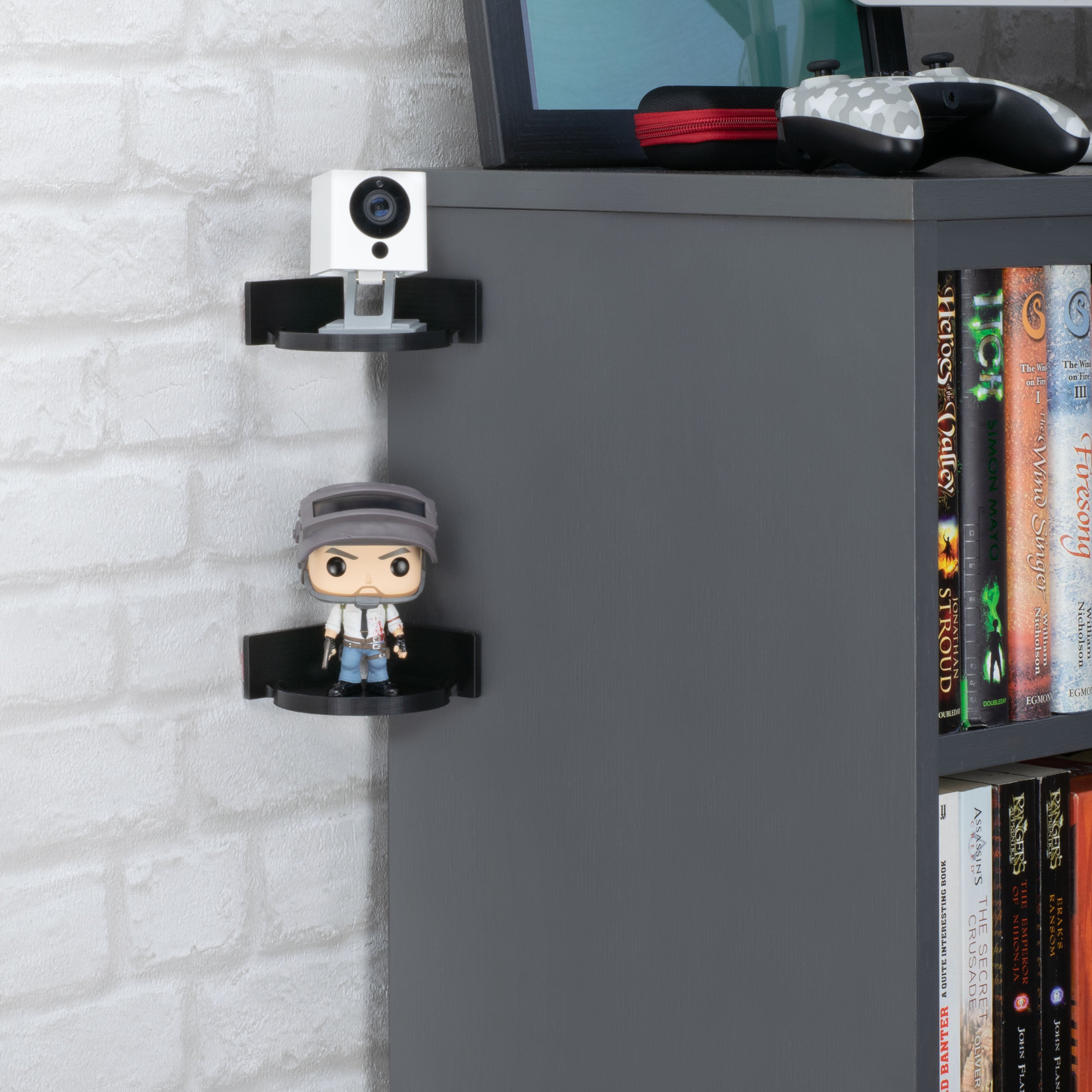 Adhesive Small Circular Corner Floating Shelf for Security Cameras, Ba ...