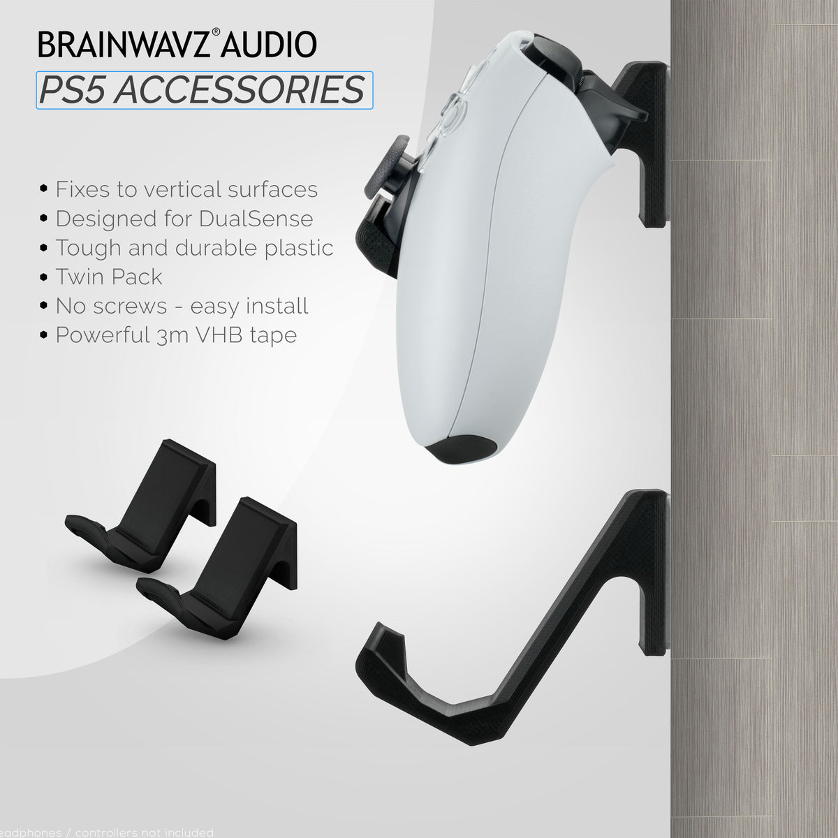 PlayStation PS5 (2 Pack) Game Controller Wall Mount Holder - Custom De ...