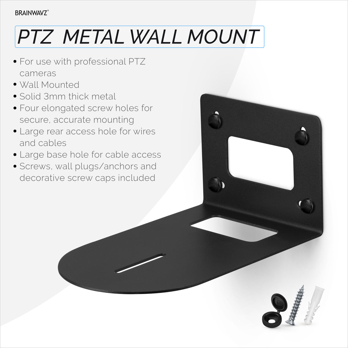 Metal PTZ Camera Wall Mount Bracket, Universal, Suitable for HuddleCam ...