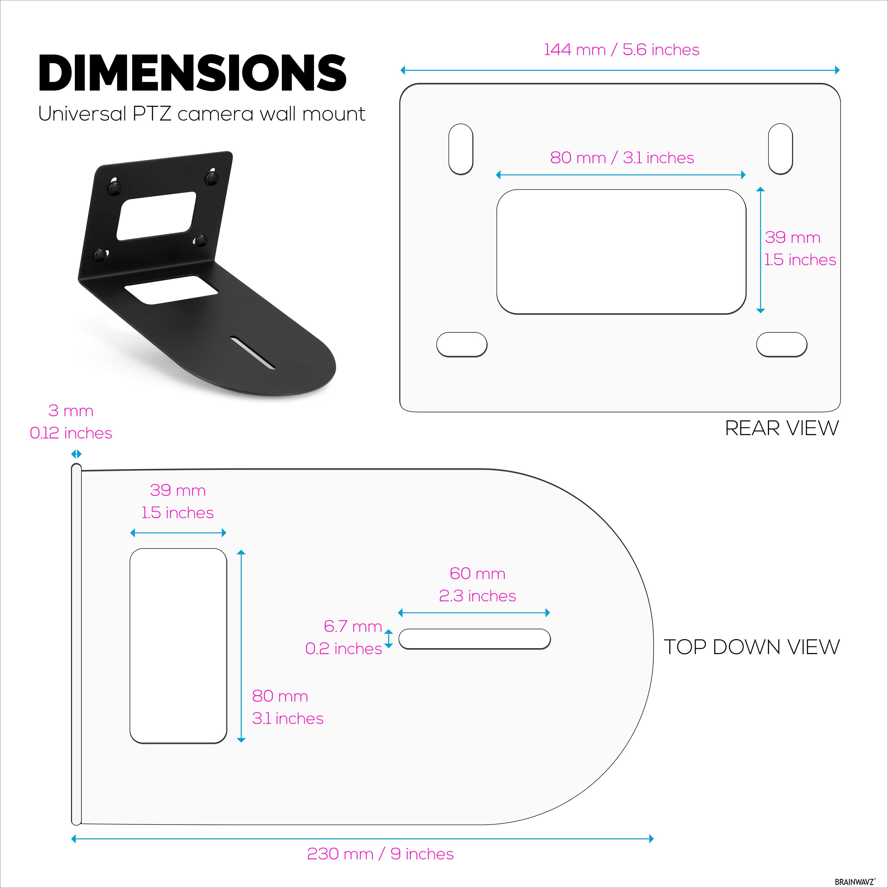 camera mount dimensions