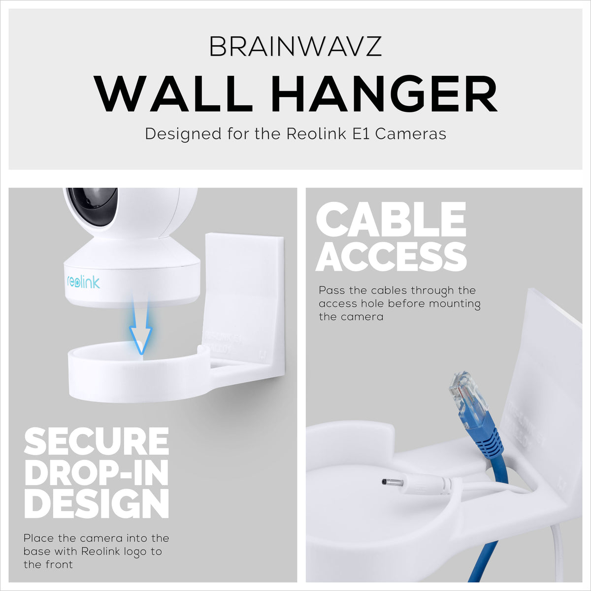 Reolink E1 Wall Mount, Works with E1 & E1 Pro Cameras, Adhesive Holder ...
