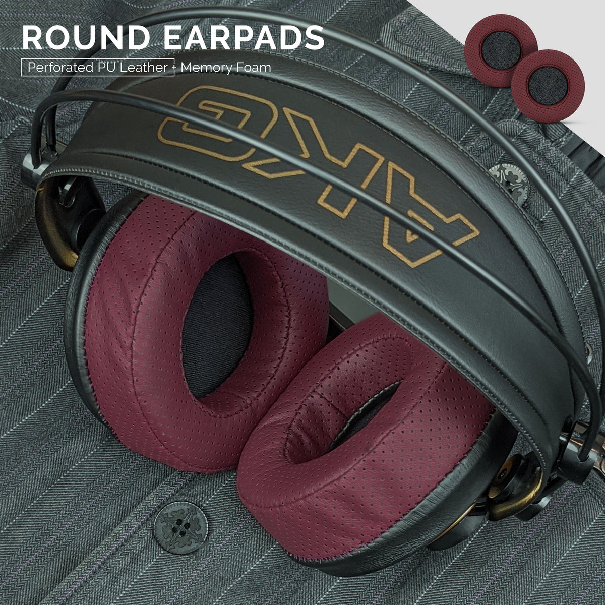 Headphone Memory Foam Earpads - Round - Perforated - Brainwavz Audio