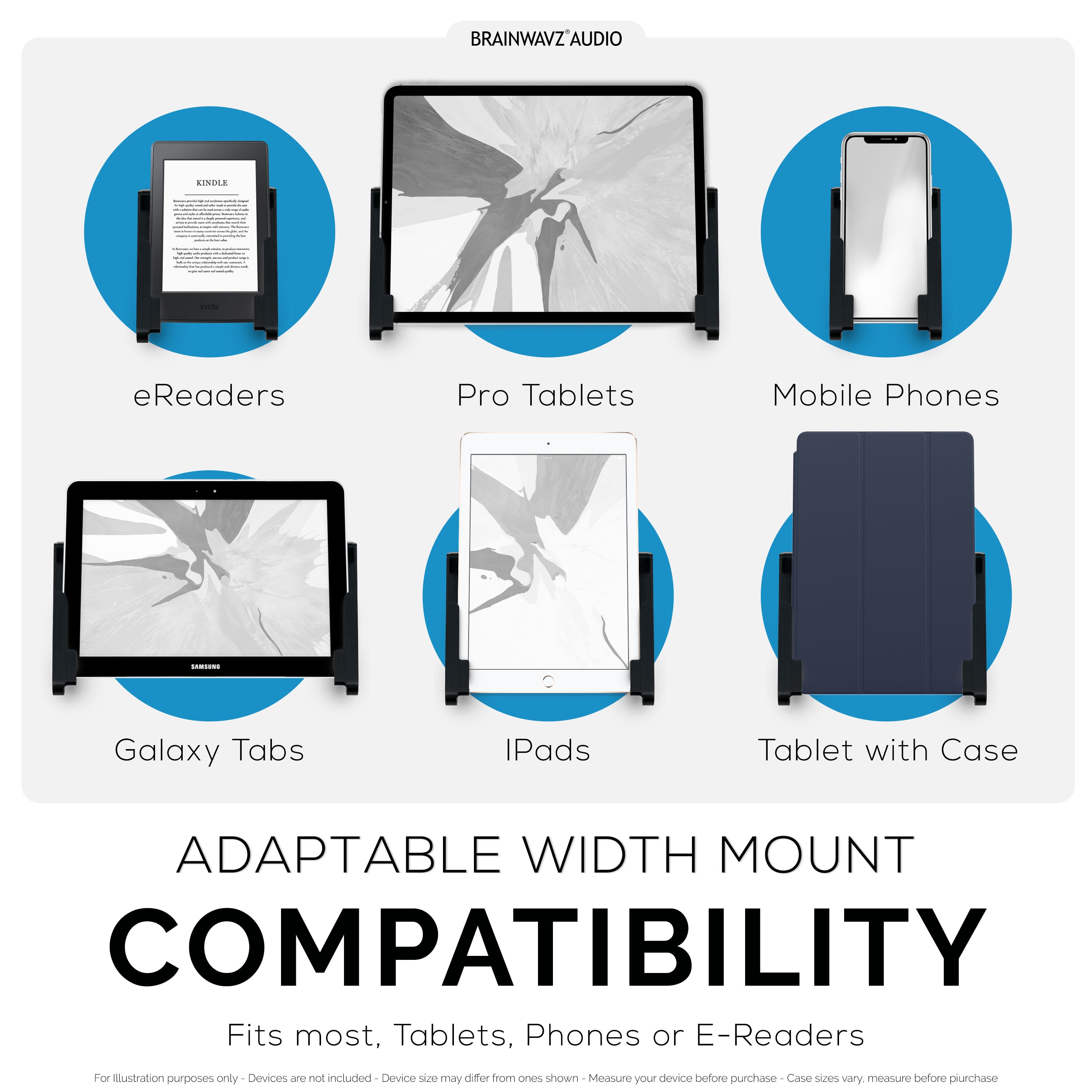 Universal Tablet Wall Mount Dock Holder for iPad Air Mini & Pro, Galaxy ...