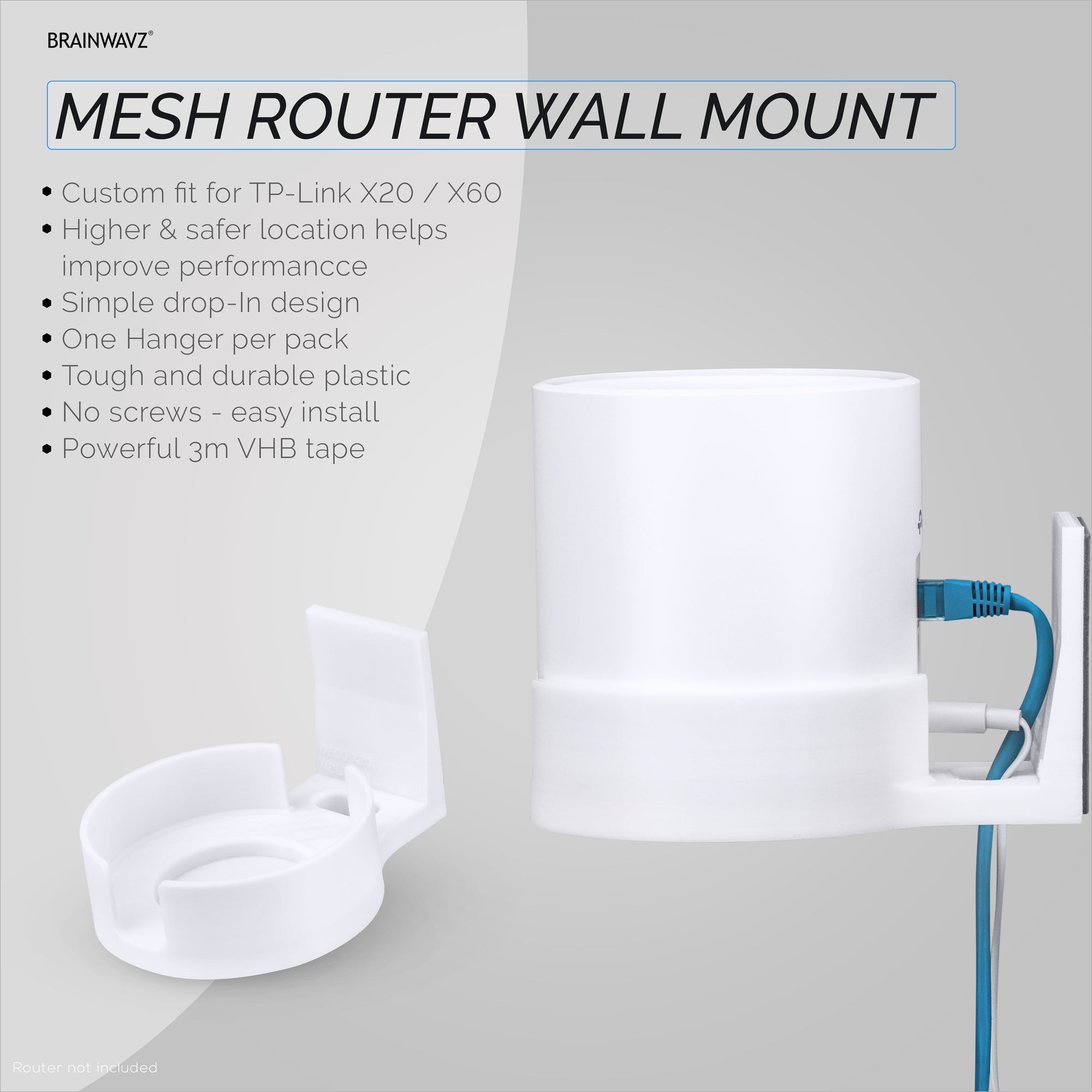 Adhesive Deco X20 & X60 Wall Mount Holder Self for TP Link WiFi Mesh ...