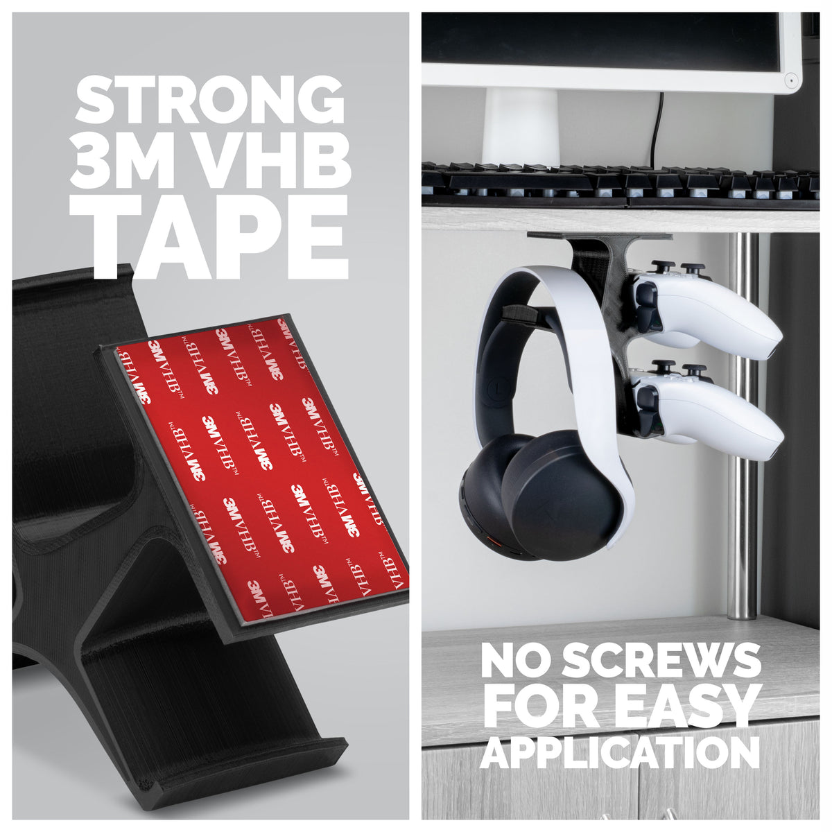 The Treo - Under Desk / Shelf Dual Gamepad Controller & Headphone ...