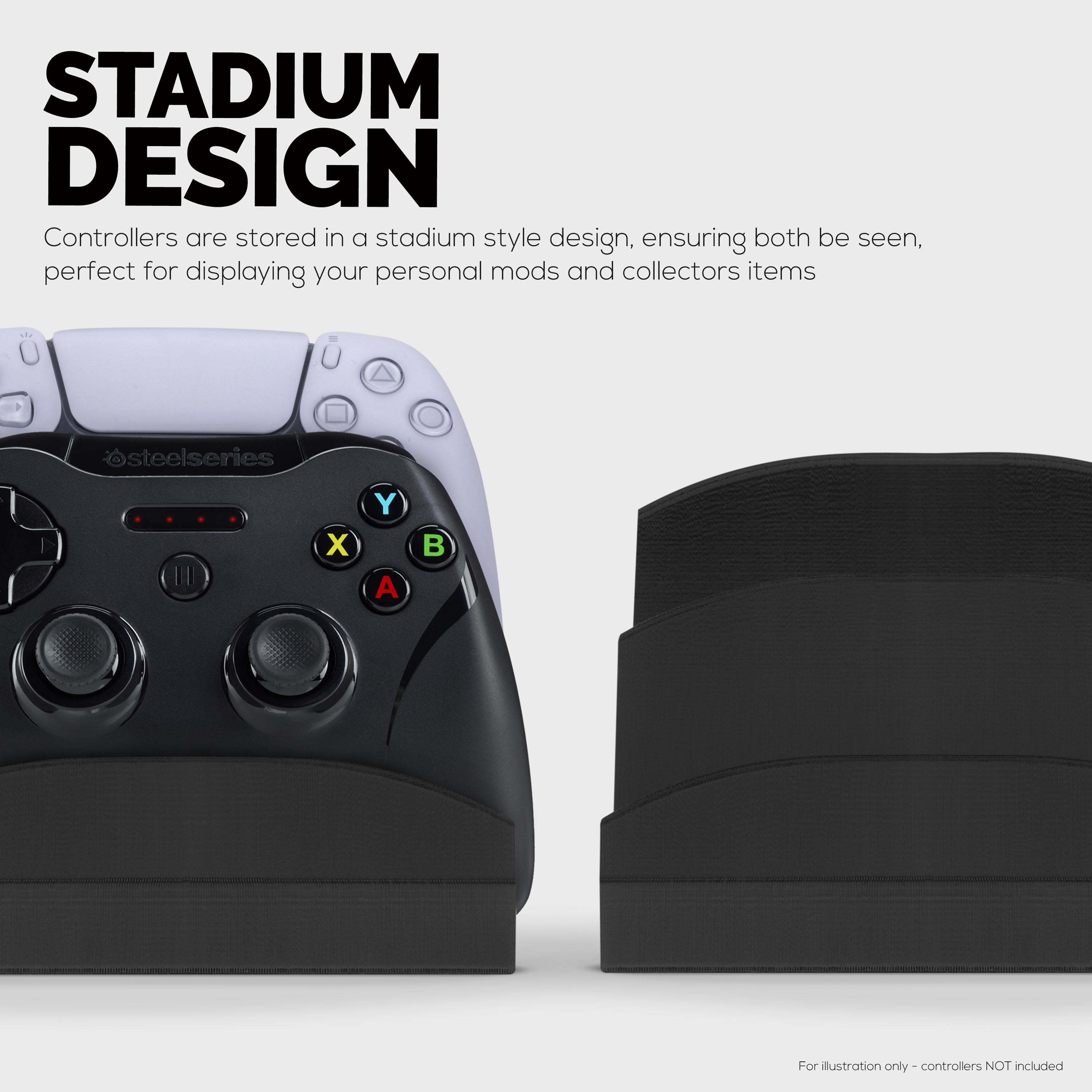 Dual Game Controller Desktop Holder Stand - Universal Design for Xbox ...