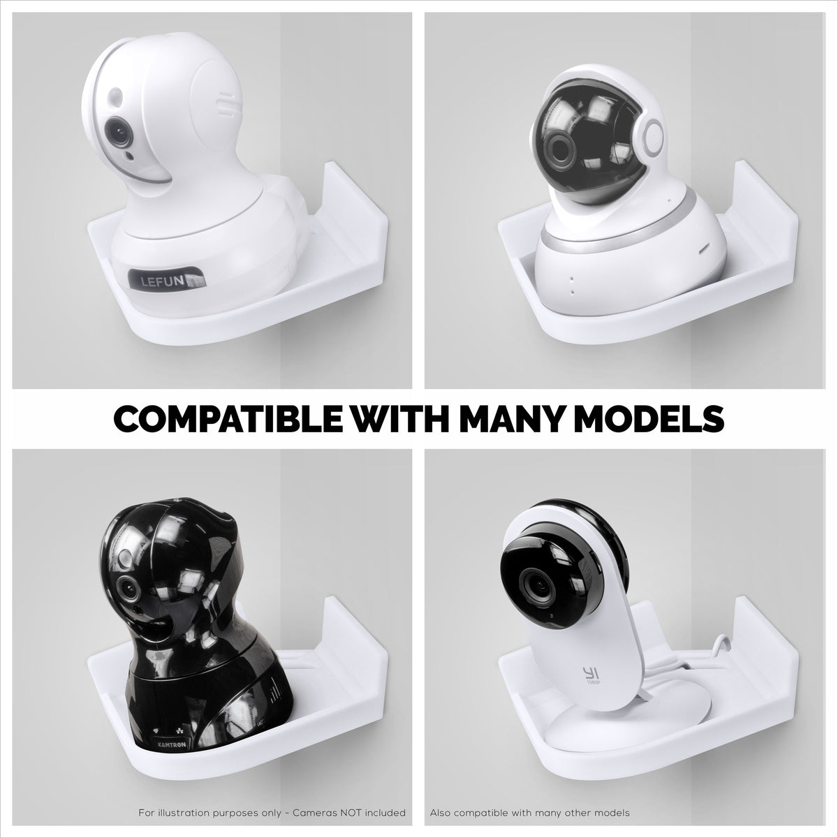 Adhesive Universal Tilted Corner Shelf for Security Cameras, Baby Moni ...