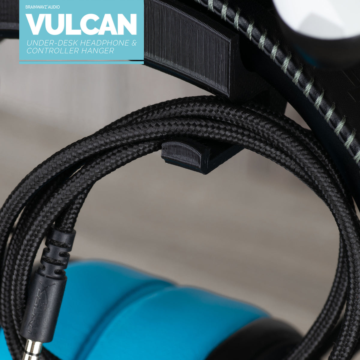 The Vulcan - Under Desk Controller & Headphone Hanger - Adhesive Mount ...
