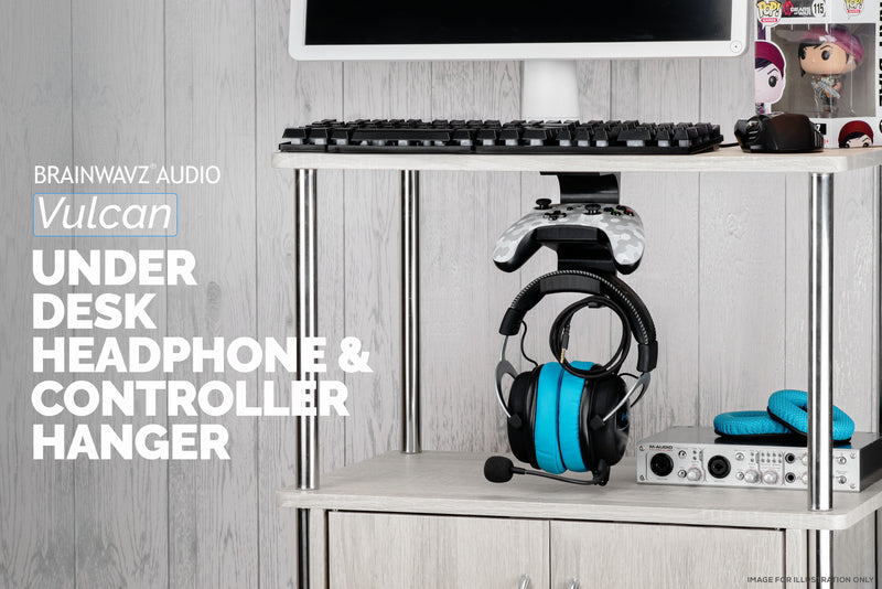 The Vulcan - Under Desk Controller & Headphone Hanger - Adhesive Mount ...